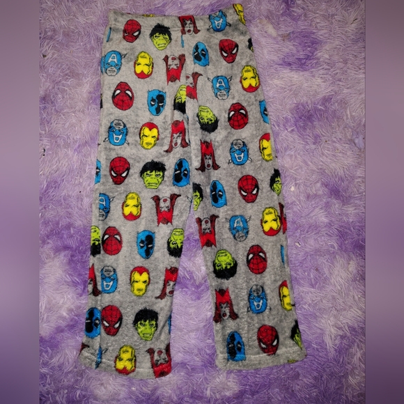 Marvel | Pajamas | Marvel Kids Pajama Bottoms Gray With Superhero Faces ...